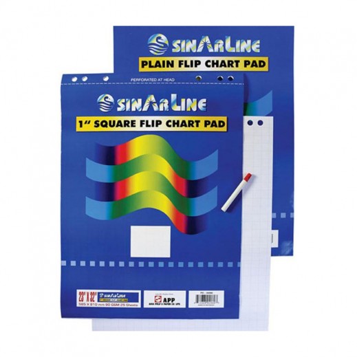 Sinarline Flip Chart Pad 25 Sheets Plain - Al Maha Stationery